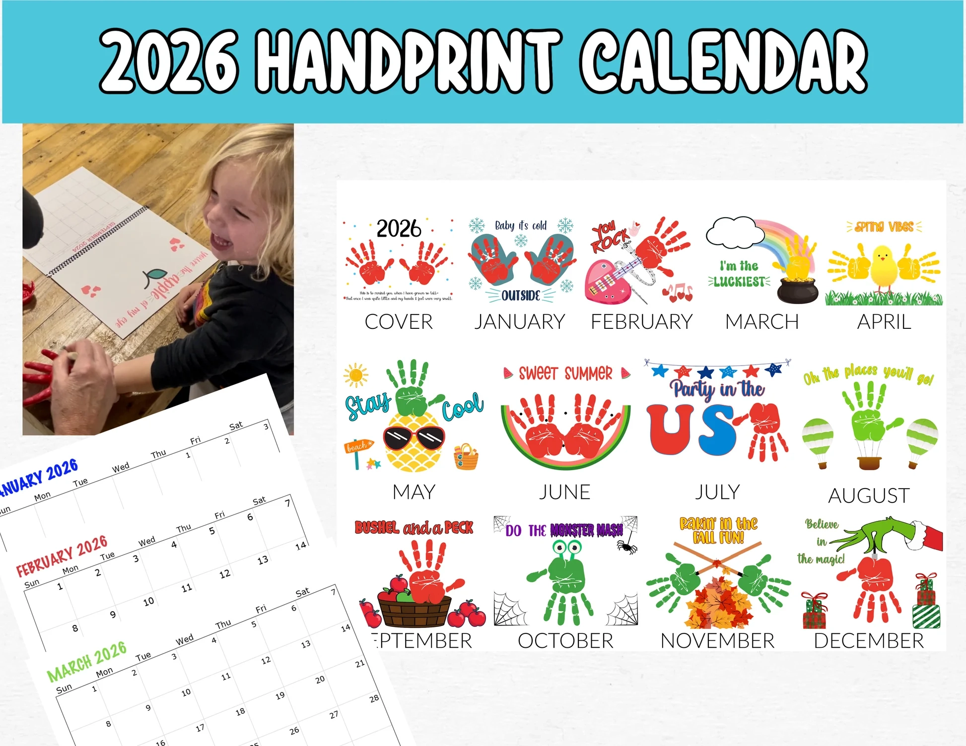 Free Printable Handprint Calendar 2026 - Free Printable Template