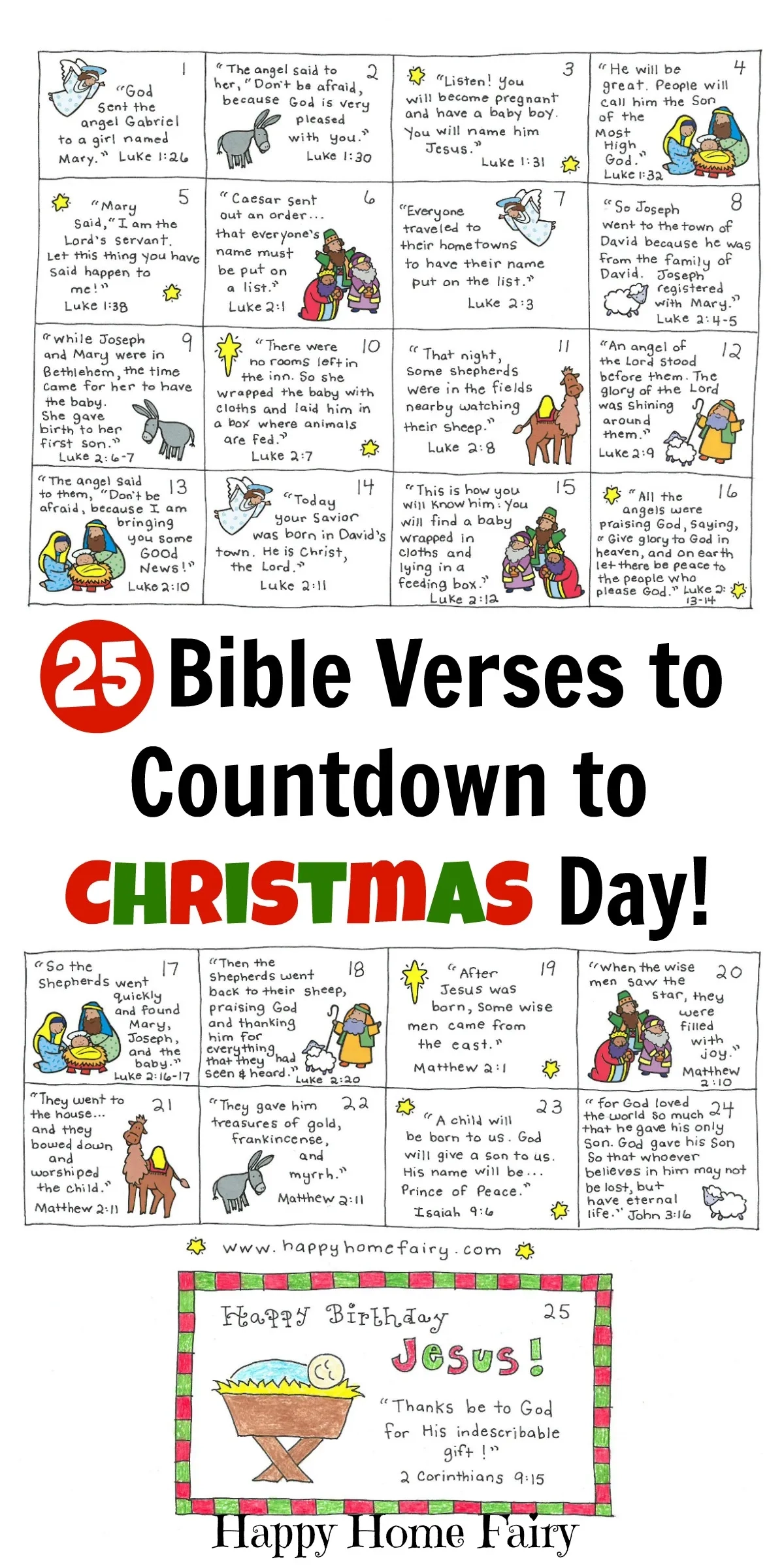 Bible Verses Advent Calendar Printable - Free Printable Template
